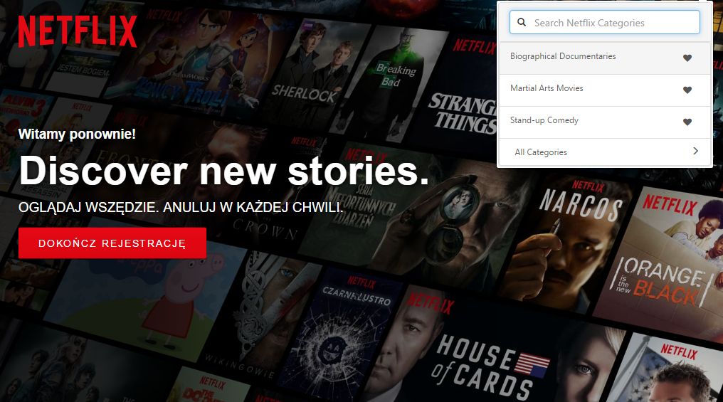 Netflix Categories 0.1.1 - dobreprogramy