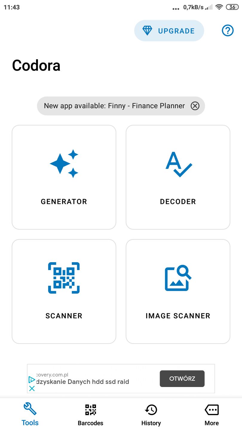 Codora - QR Code & Barcode Tools 6.3.1 (Android) - dobreprogramy