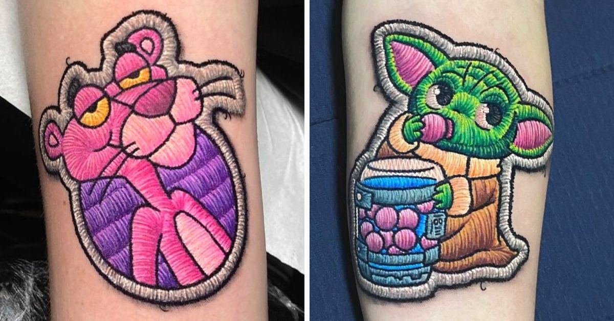 23 Colorful Tattoos That Look Like Embroidered Patches Permanently ...