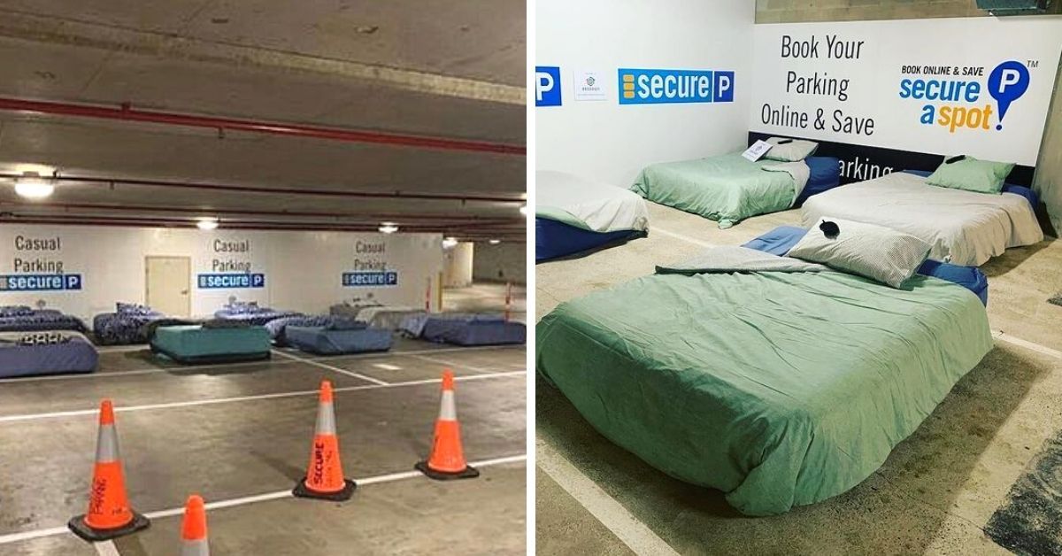 Parking Lot Converted Into a Shelter for the Homeless. Everything ...