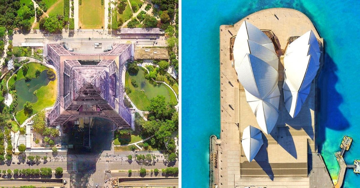 A Bird’s Eye View of 6 Famous Structures. Amazing Monuments Seen from ...