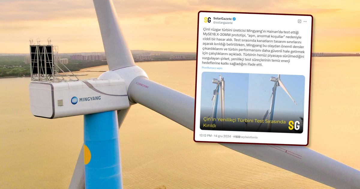 Giant wind turbine fails test amid extreme weather trial