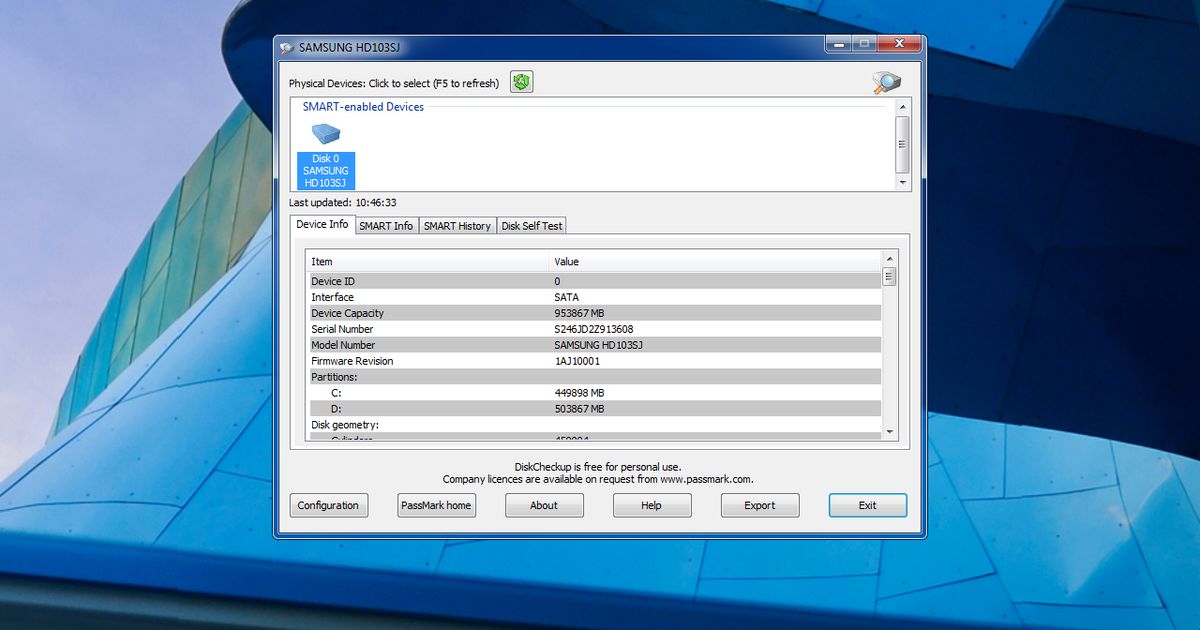 PassMark DiskCheckup 3.5 - dobreprogramy