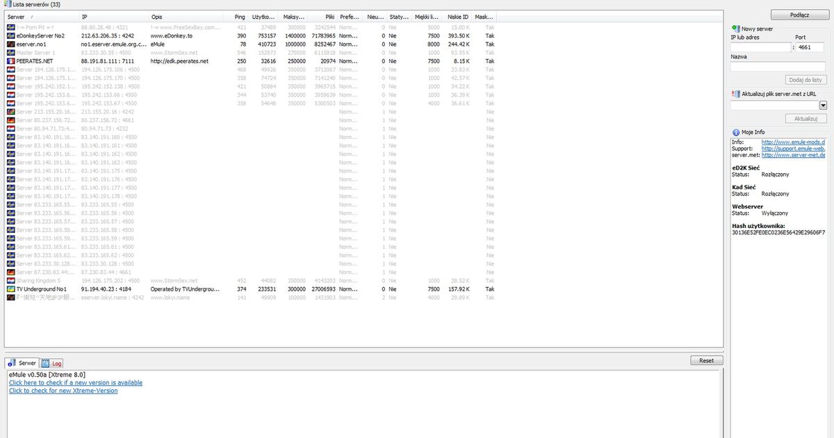 eMule 0.50a Xtreme 8.1 - dobreprogramy