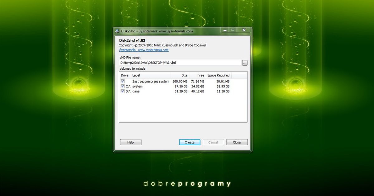 Disk2vhd 2.02 - dobreprogramy