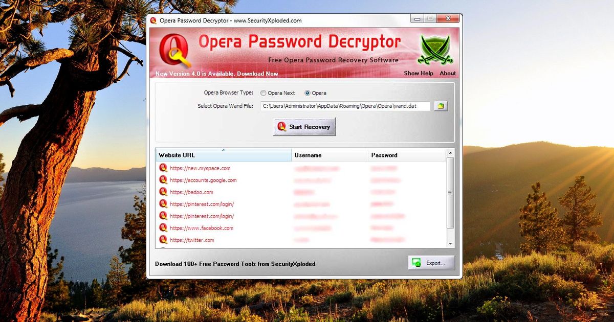 Opera Password Decryptor 6.0 - dobreprogramy