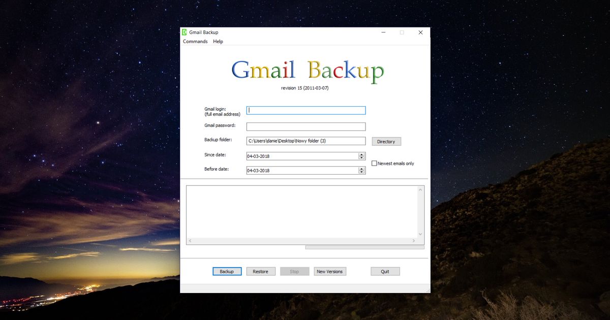 Gmail Backup revision 15 - dobreprogramy