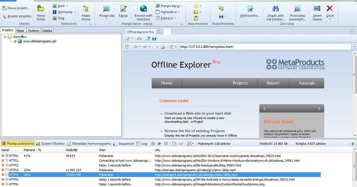 Offline Explorer Pro 8.7.0.4995 - dobreprogramy