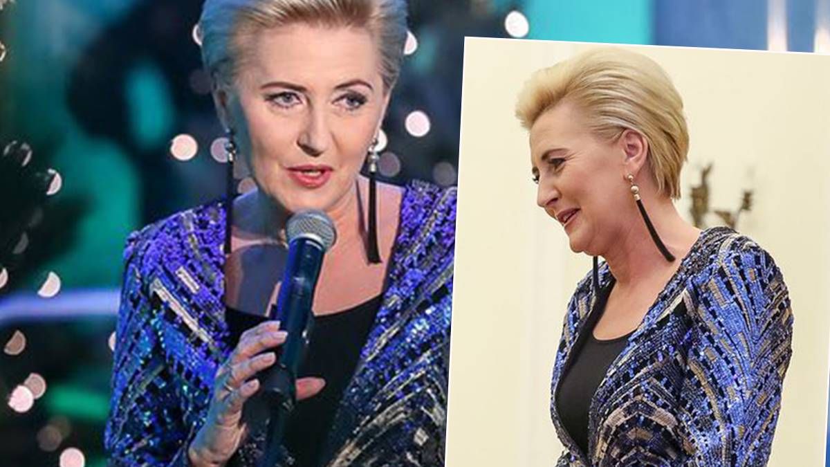 Agata Duda w błyszczącej stylizacji świętuje Mikołajki. Jej marynarka ...