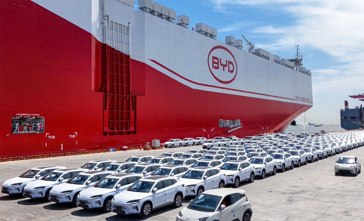 BYD's massive car carrier launches with record EV shipment