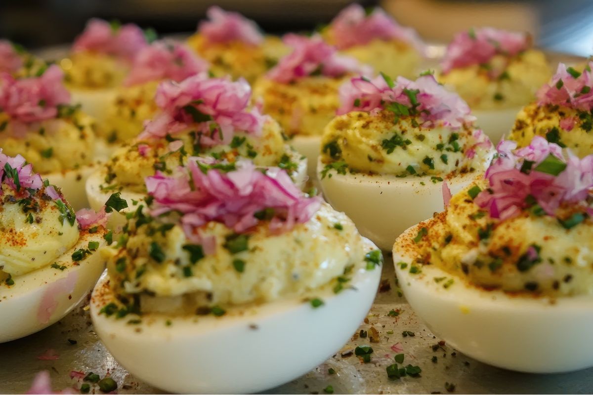 Muffuletta-inspired deviled eggs: A tangy twist on tradition