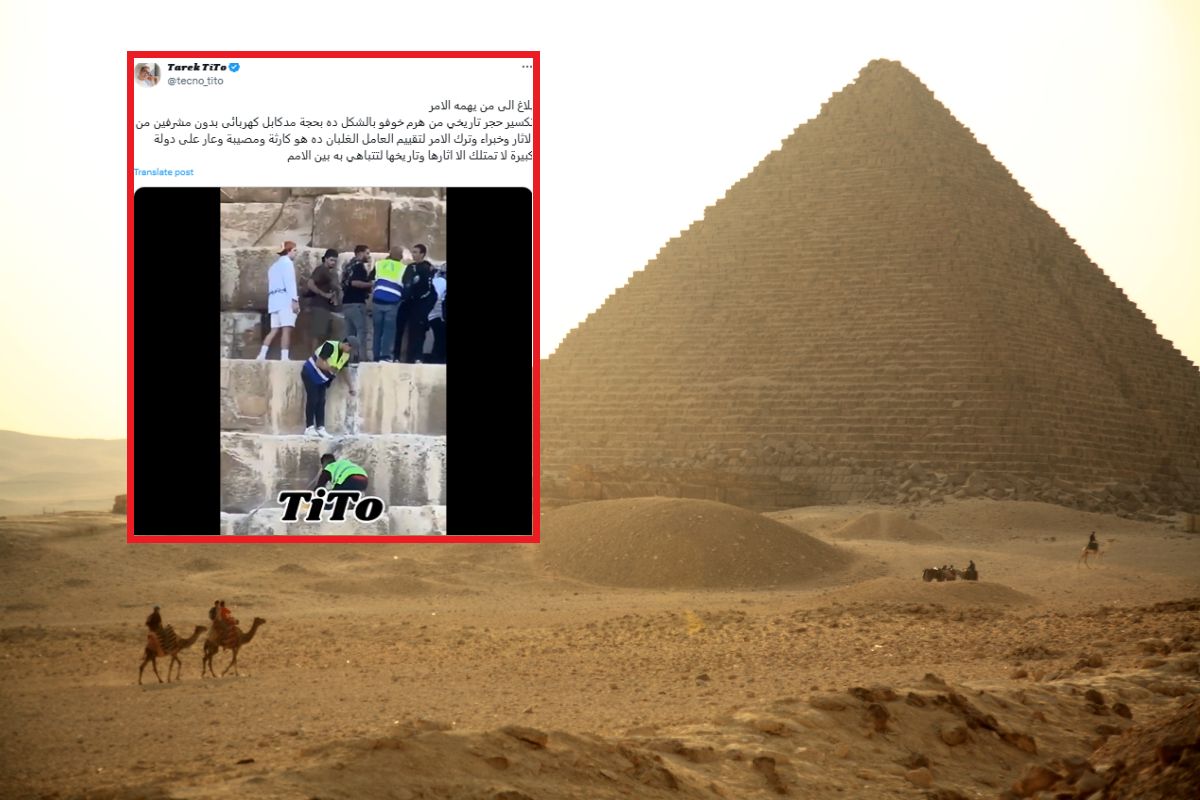 Outrage at Great Pyramid: Workers caught chiseling stones