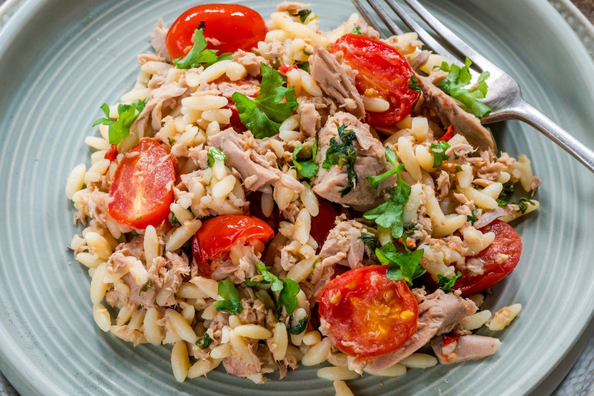 Tasty tuna and orzo pasta salad is the ultimate party pleaser