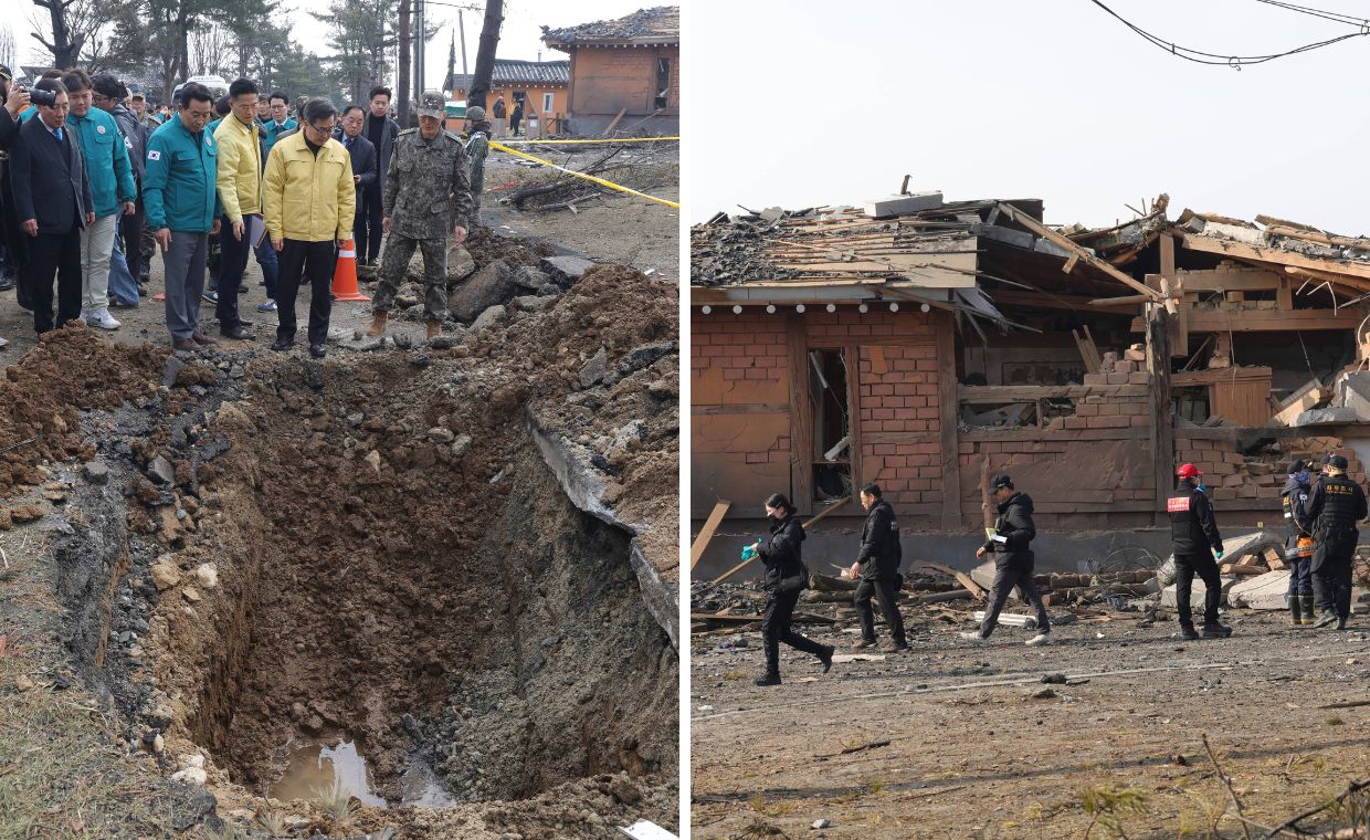 Pilot error leads to accidental bomb drop, 31 injured in Pocheon Pilot error leads to accidental bomb drop, 31 injured in Pocheon