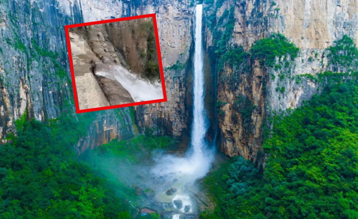 Global warming alert? Chinese waterfall supplied by pipe sparks social ...