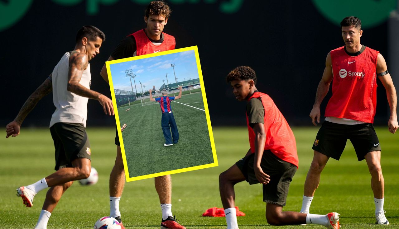 Nietypowy gość na treningu FC Barcelony. Zapozował z Lewandowskim