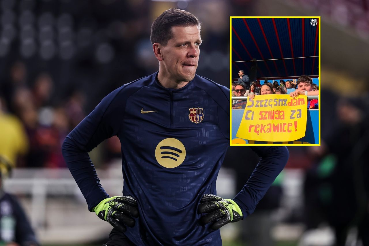 Co za wpadka FC Barcelony. Naprawdę pokazali taki napis do Szczęsnego