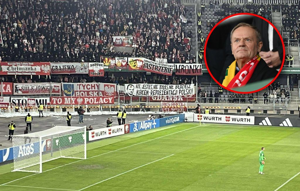 Tak Tusk zareagował na transparent wywieszony przez kibiców