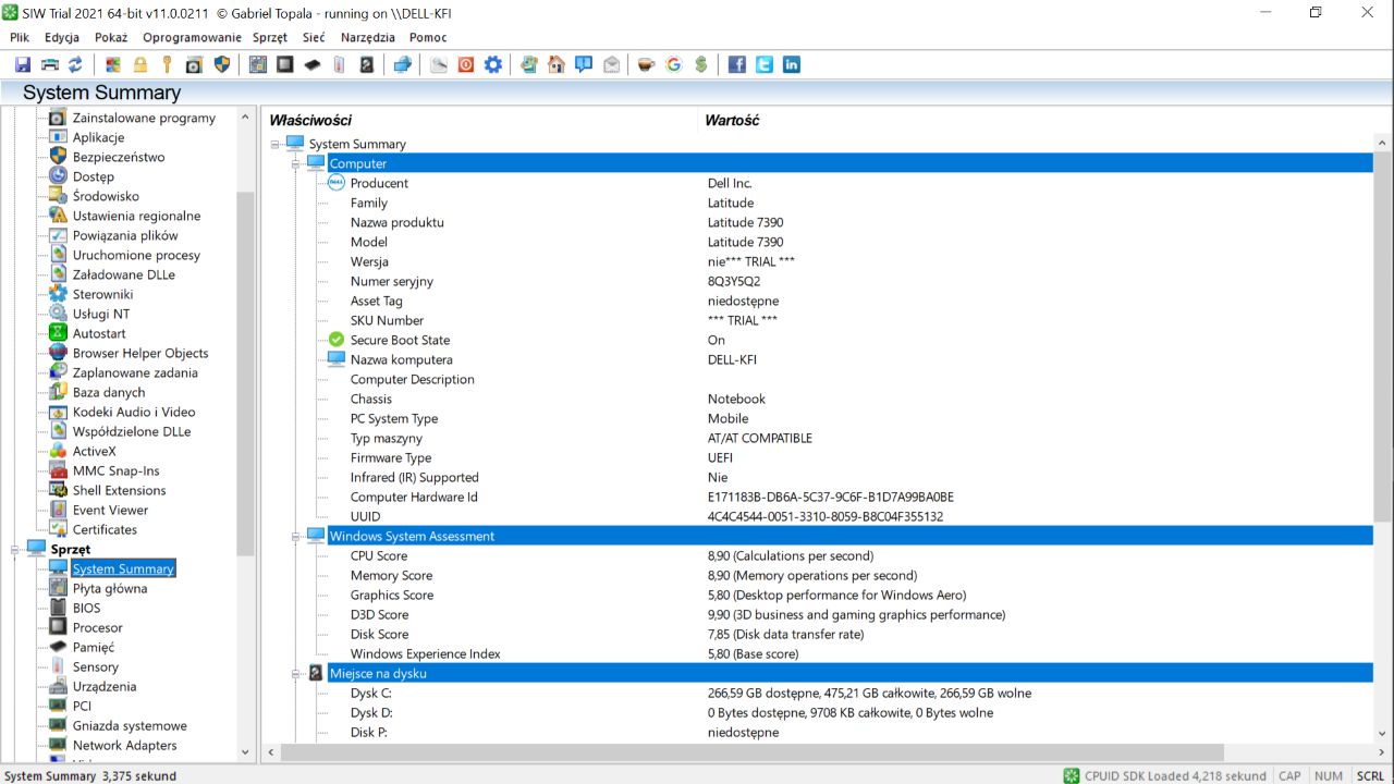 System Info for Windows (SIW) 2025 15.4.0503c - dobreprogramy