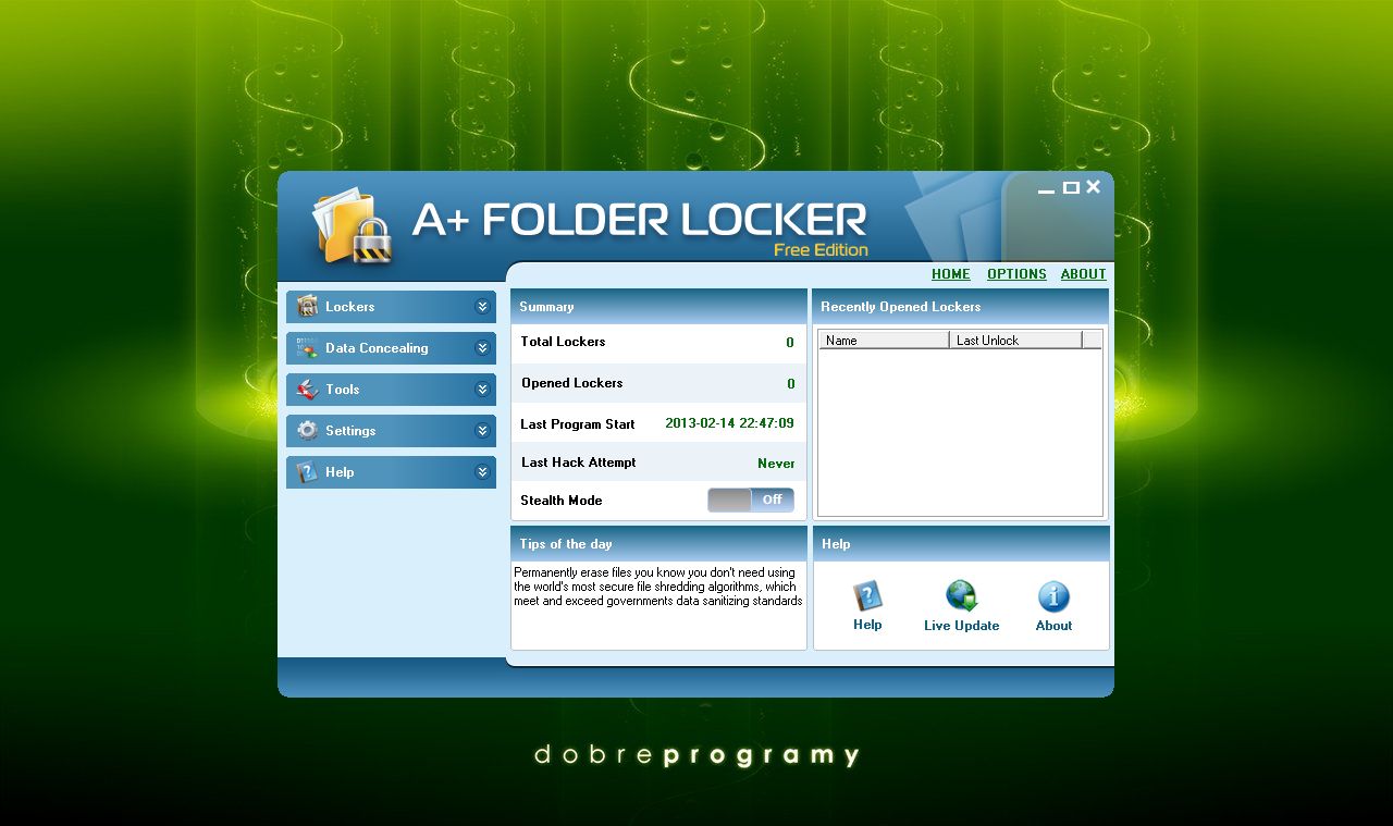 A+ Folder Locker Free Edition 1.1 - dobreprogramy