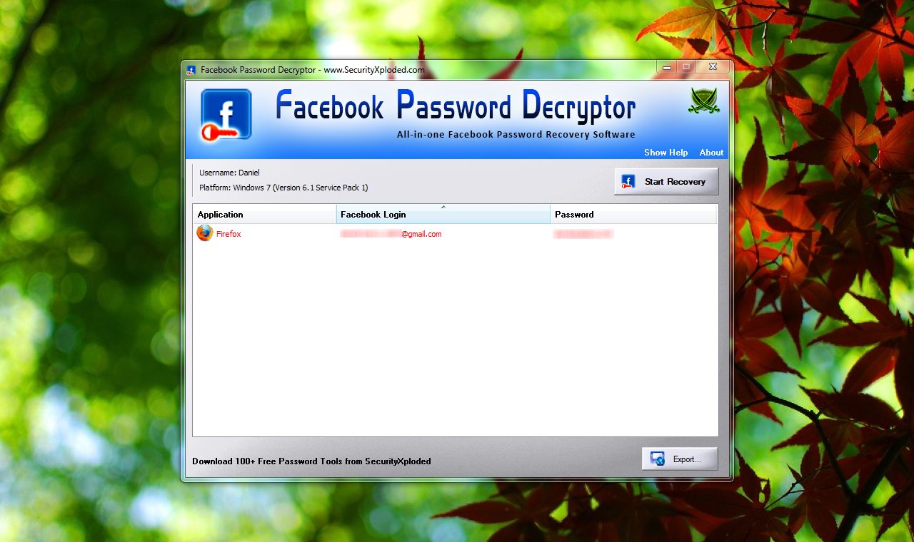Facebook Password Decryptor 15.0 - dobreprogramy