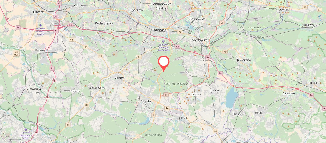 Trasy rowerowe - Tychy Tychy, mapa - Nocowanie.pl