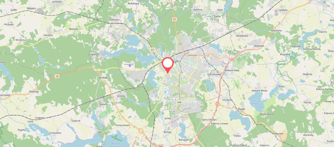 Szlak Olsztyn-Bartąg-Ruś-Łańsk-Gągławki-Olsztyn Olsztyn, mapa ...