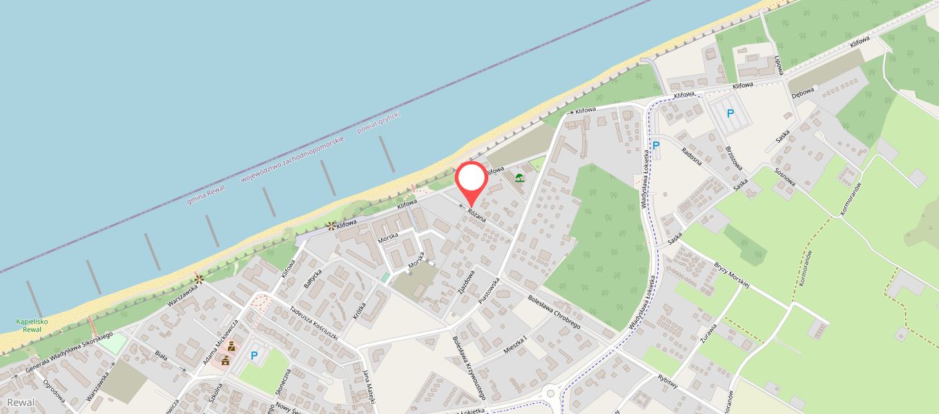 Aleja Róż w Rewalu Rewal, mapa - Nocowanie.pl