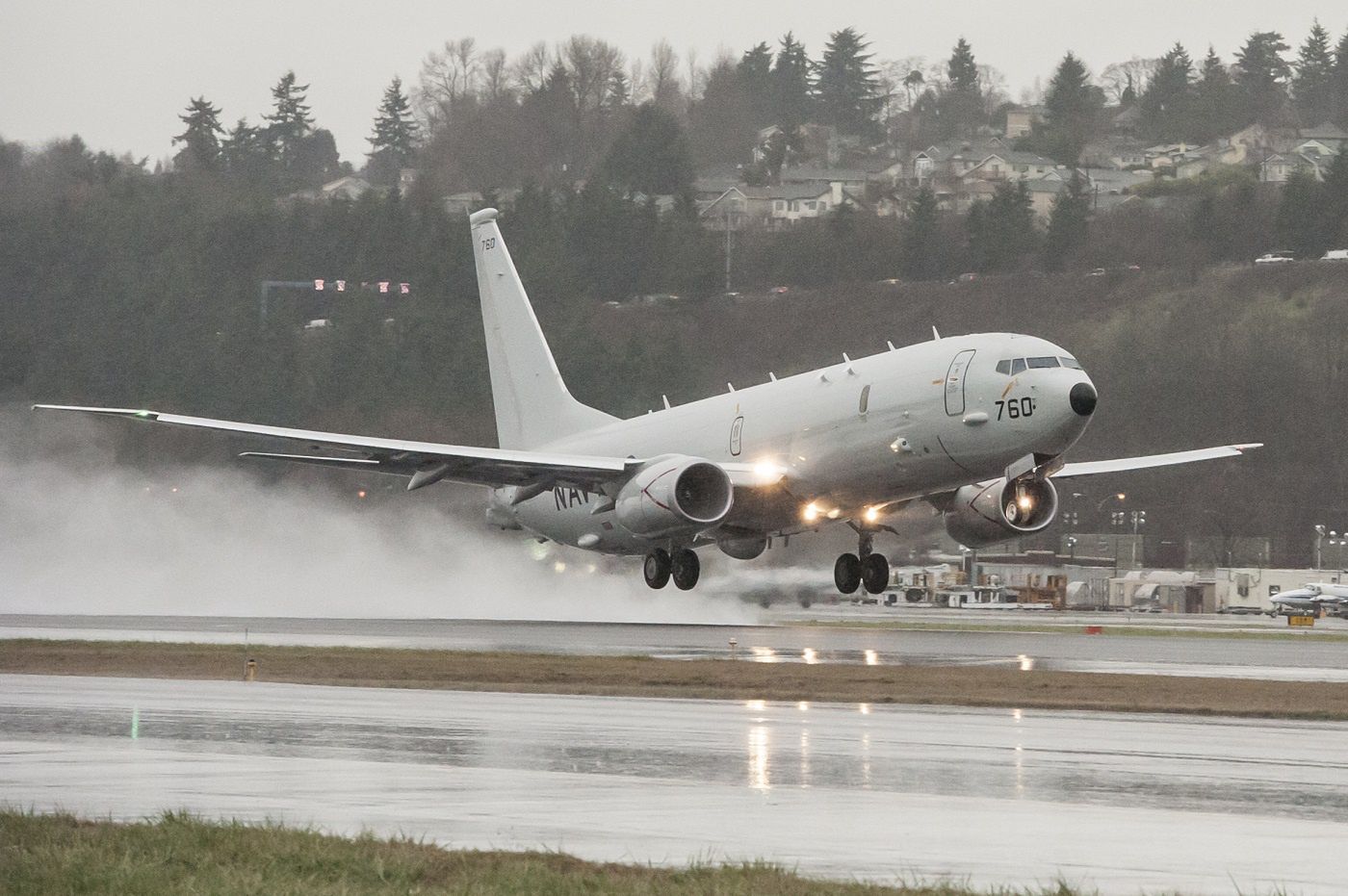 P-8 Poseidon patrol plane crash. Aircraft plunges into water