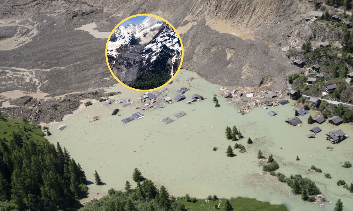 Ice King emerges in Swiss village after landslide disaster