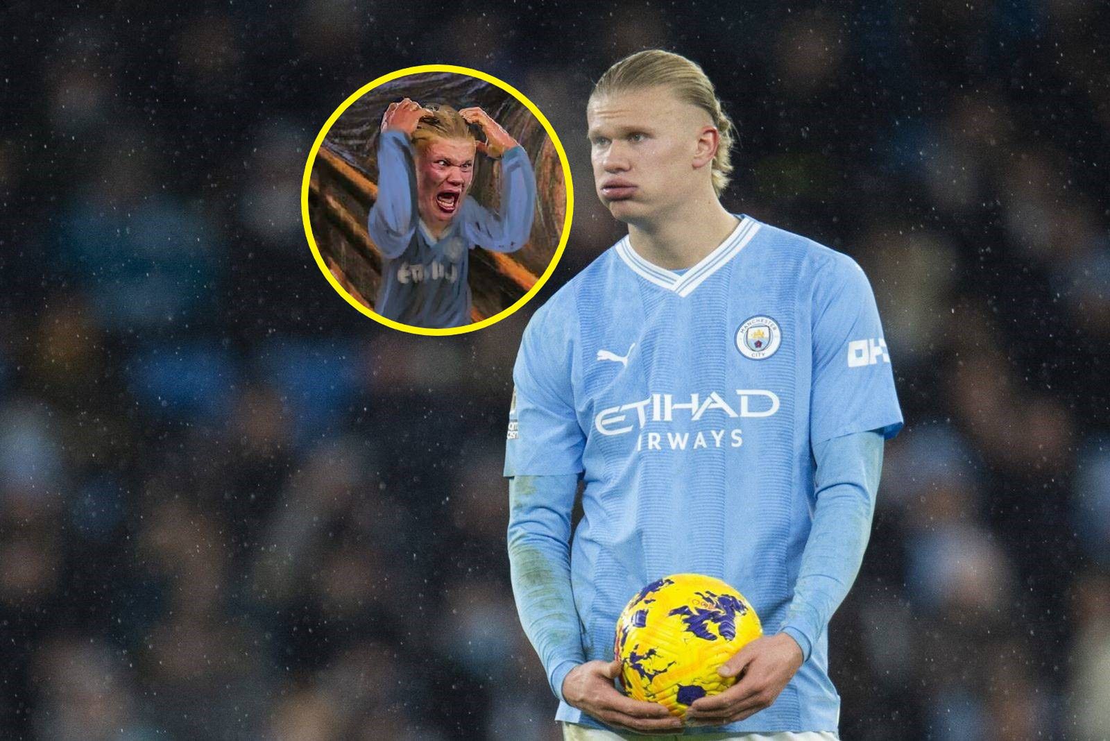 Erling Haaland's notable reaction becomes meme material