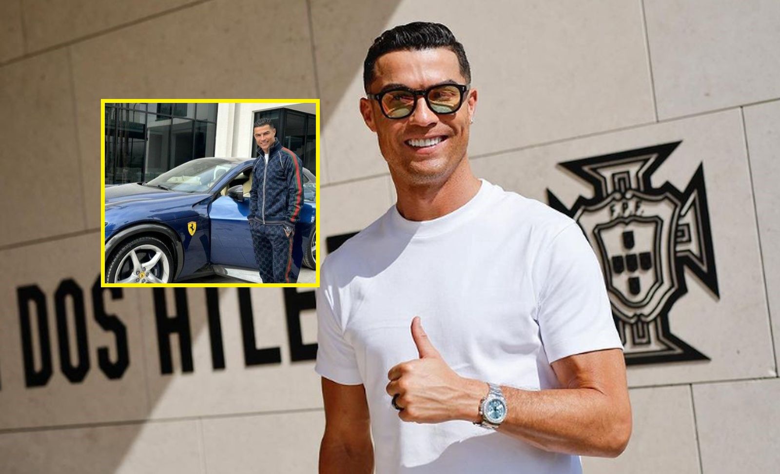 Cristiano Ronaldo flaunts new £400k Ferrari addition to his £17M car ...