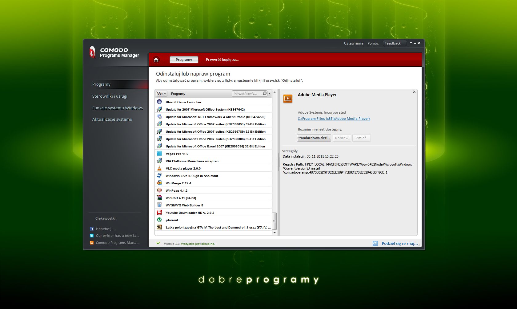 Comodo Programs Manager 1.3.2.30 - dobreprogramy