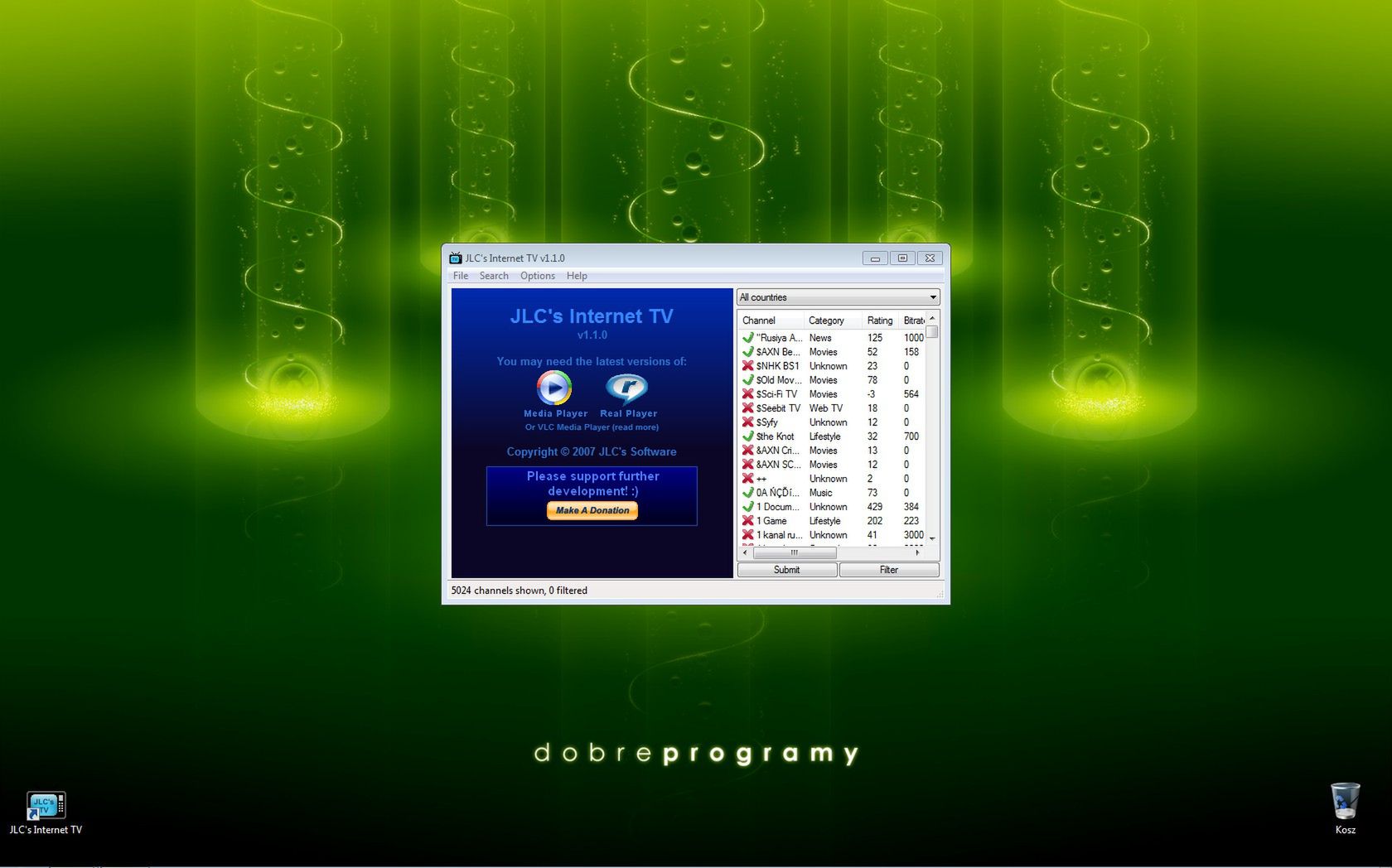 JLC's Internet TV 1.2.0 - dobreprogramy