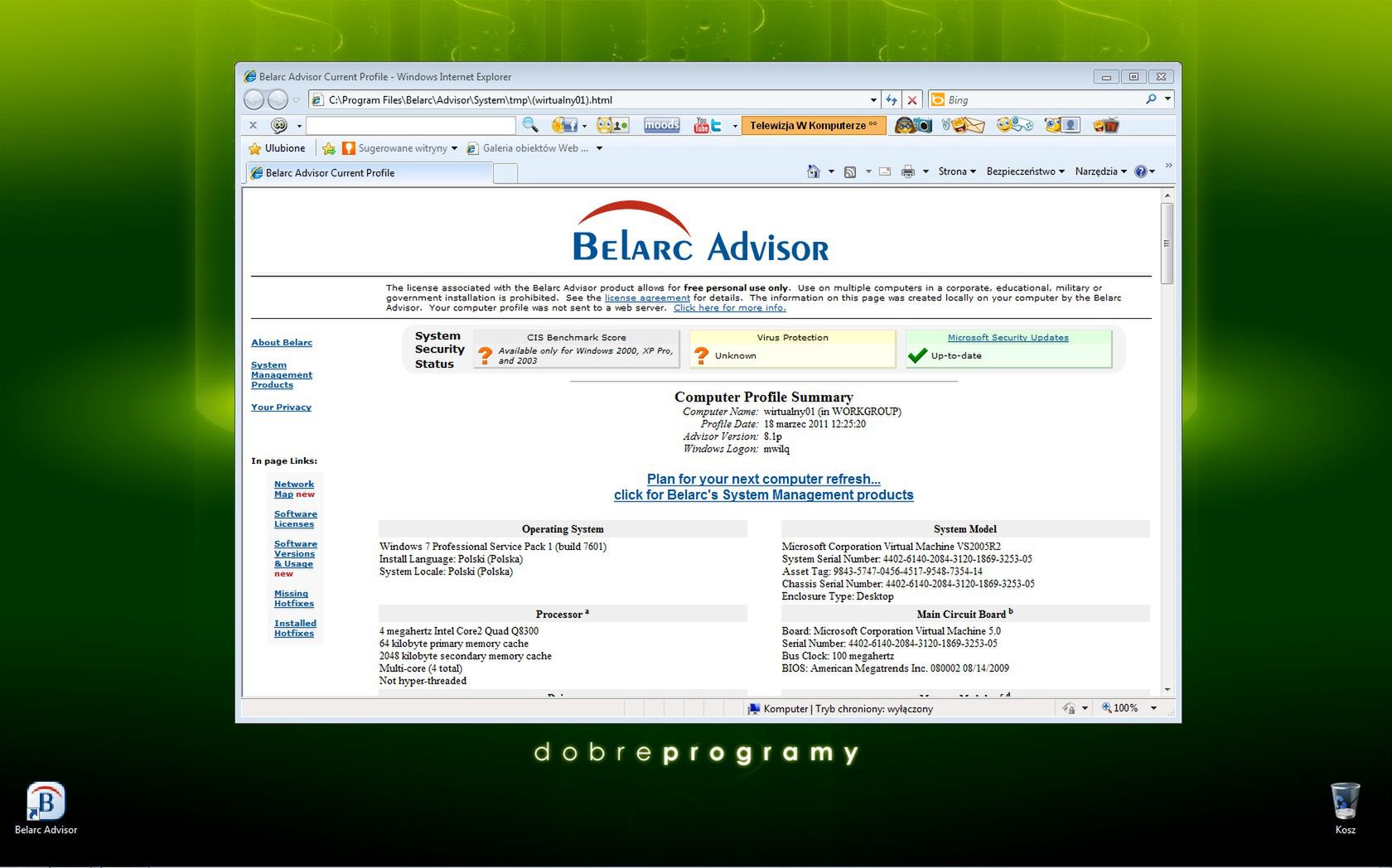 Belarc Advisor 12.1.0 - dobreprogramy