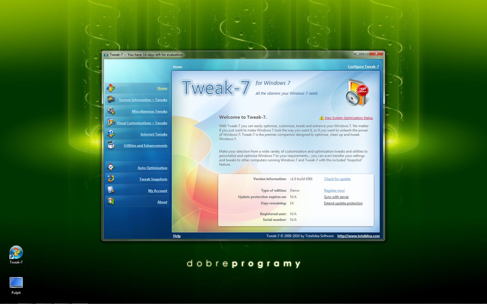 Tweak-7 1.0 Build 1250 - dobreprogramy