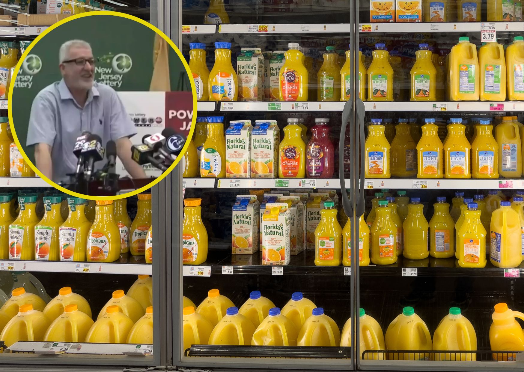 Lottery luck: Man's orange juice return leads to $315M jackpot