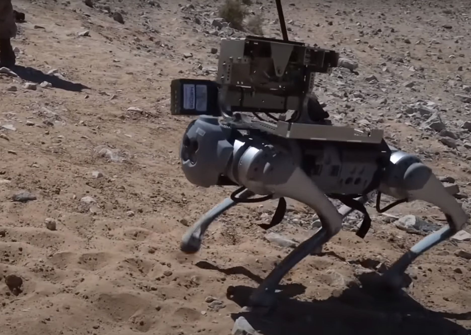 Robodog with a rocket launcher. This is no longer a movie scenario
