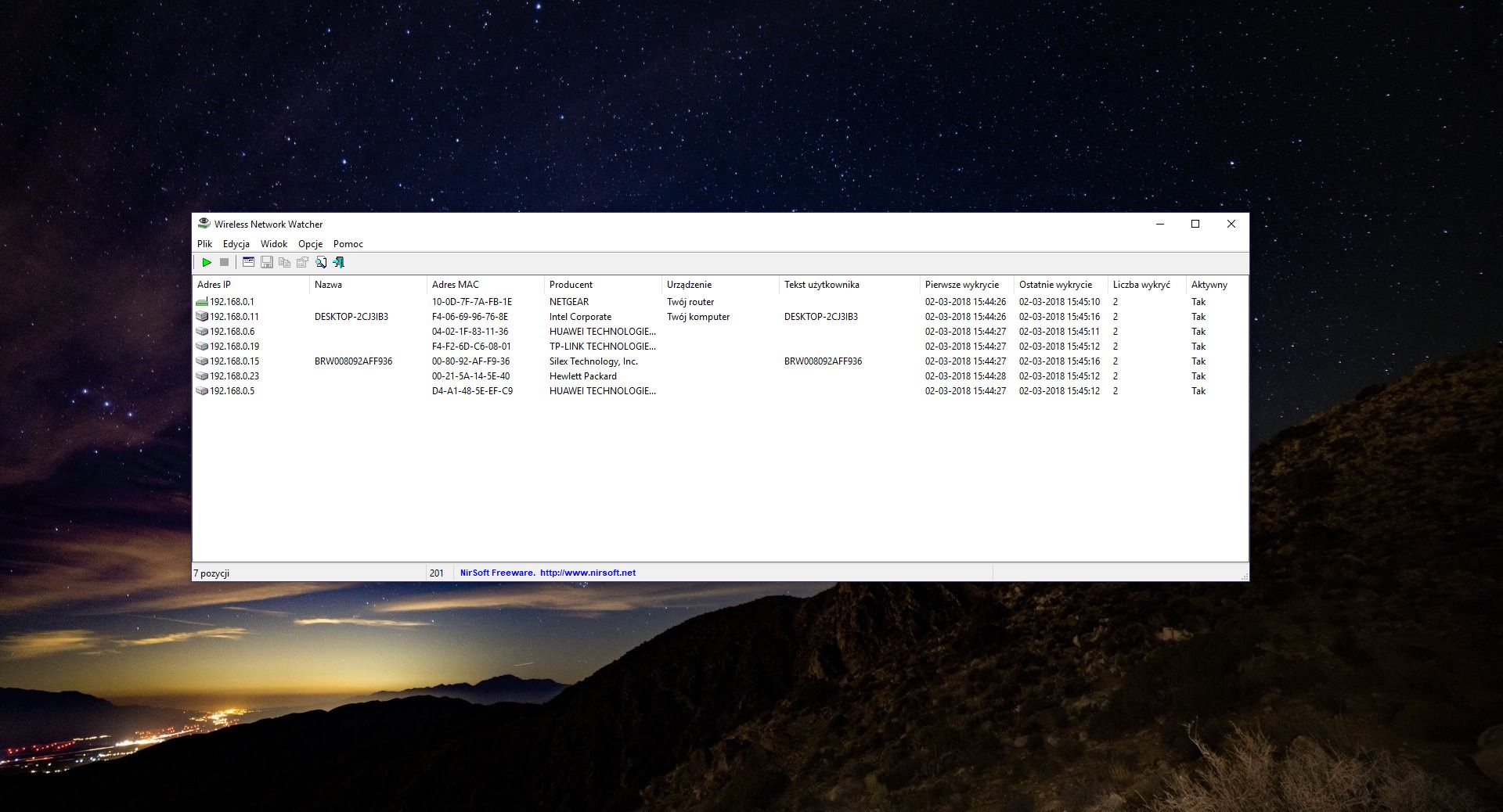 Wireless Network Watcher 2.42 - dobreprogramy