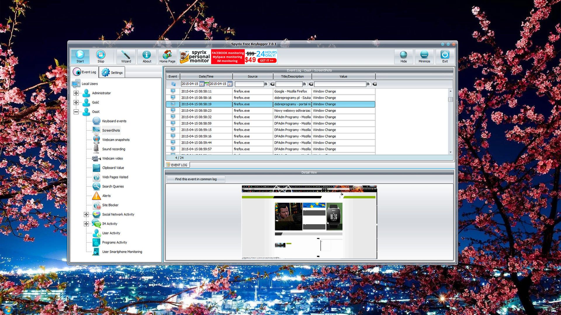Spyrix Keylogger Free 11.1.6 - dobreprogramy