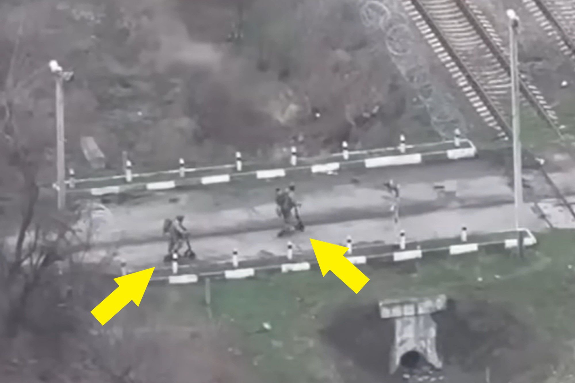 Russian troops ride into battle on electric scooters