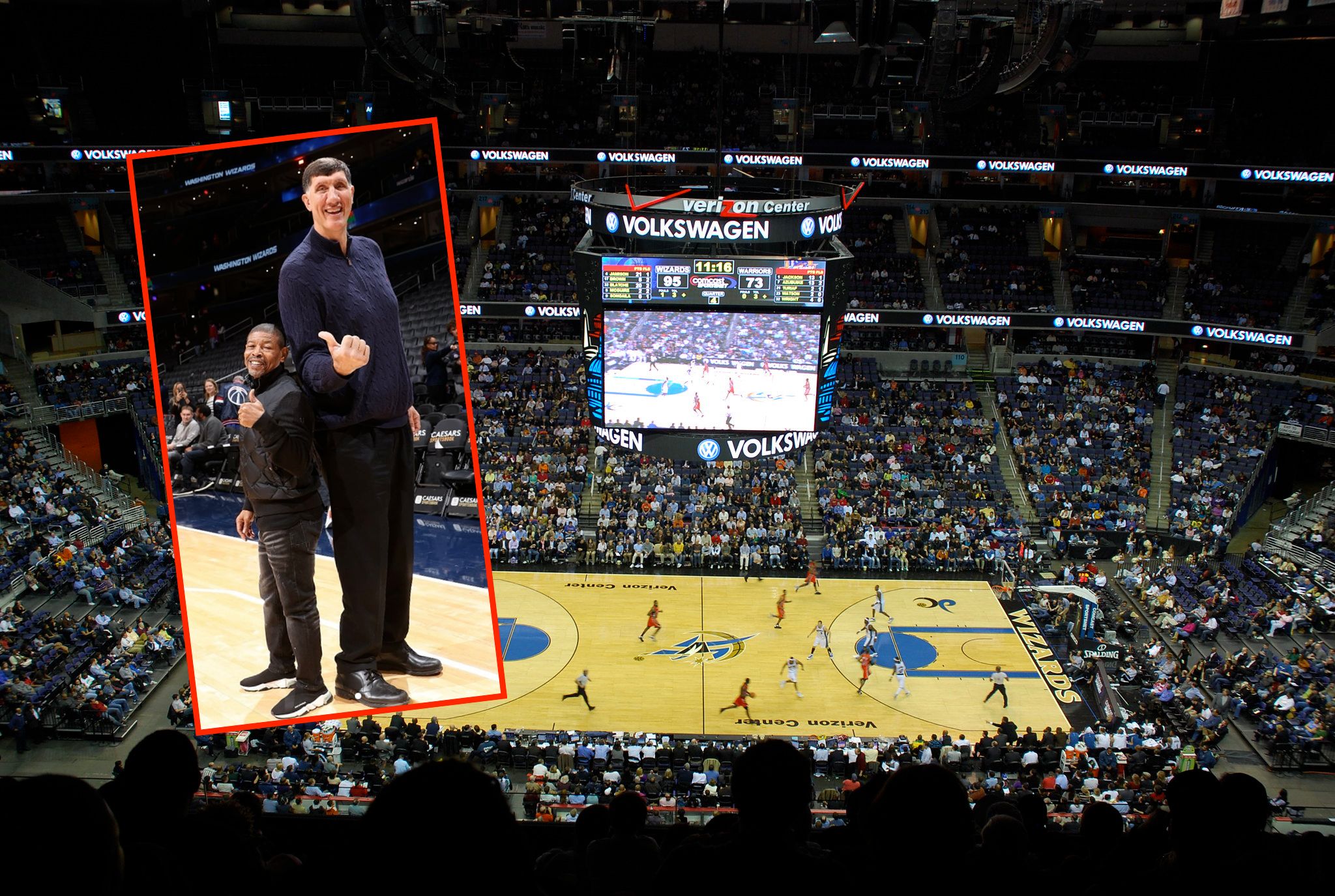 NBA's tallest and shortest reunite: Iconic photo goes viral