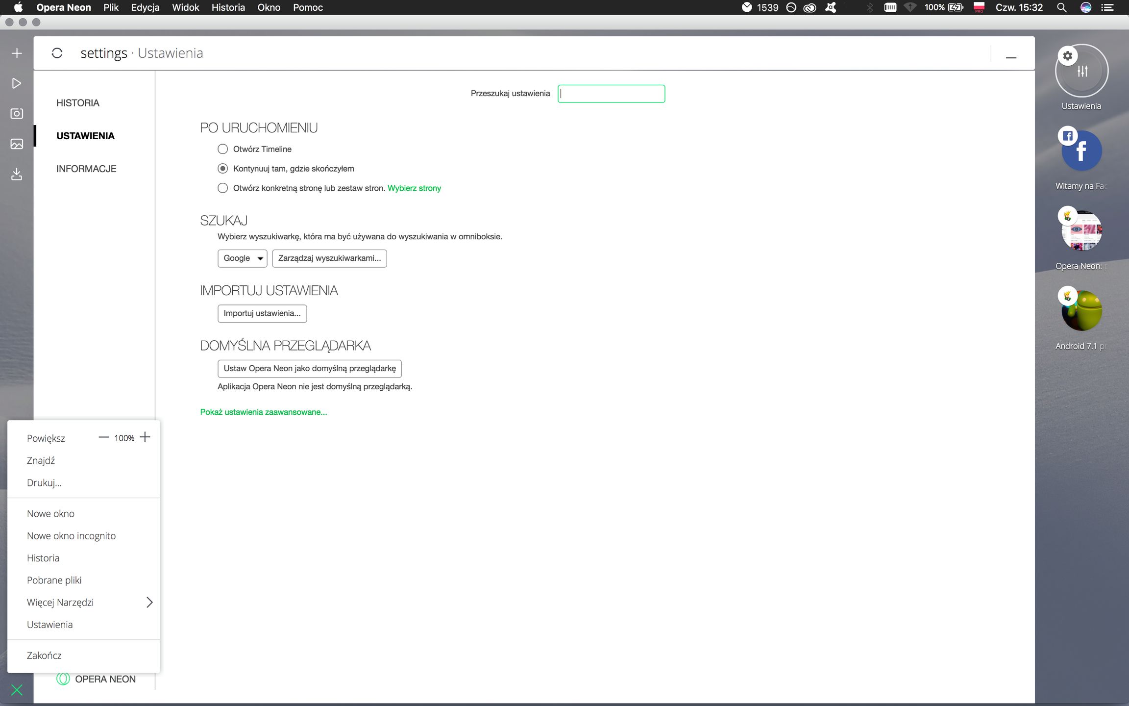 Opera Neon 1.0.2531 (macOS) - dobreprogramy