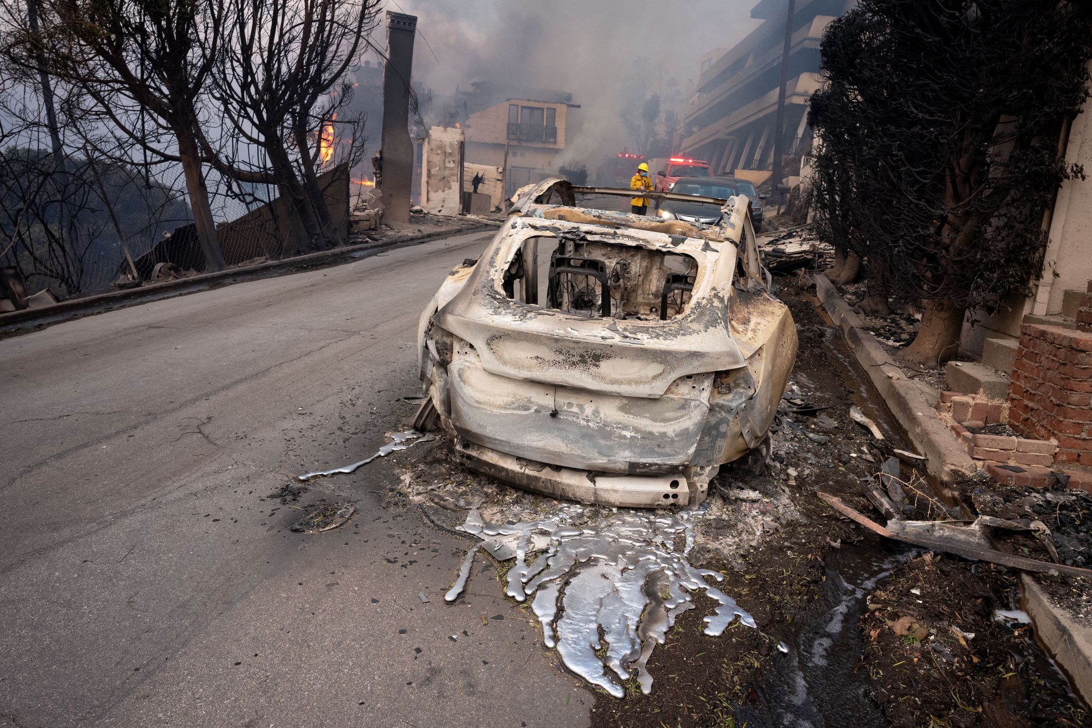 Burned EVs pose new challenges in Los Angeles fire cleanup