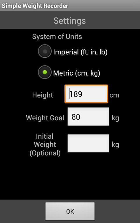 Simple Weight Recorder (Android) - dobreprogramy