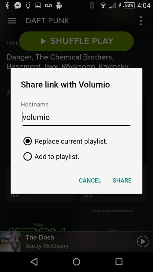Volumio Spotify share 1.0 (Android) - dobreprogramy