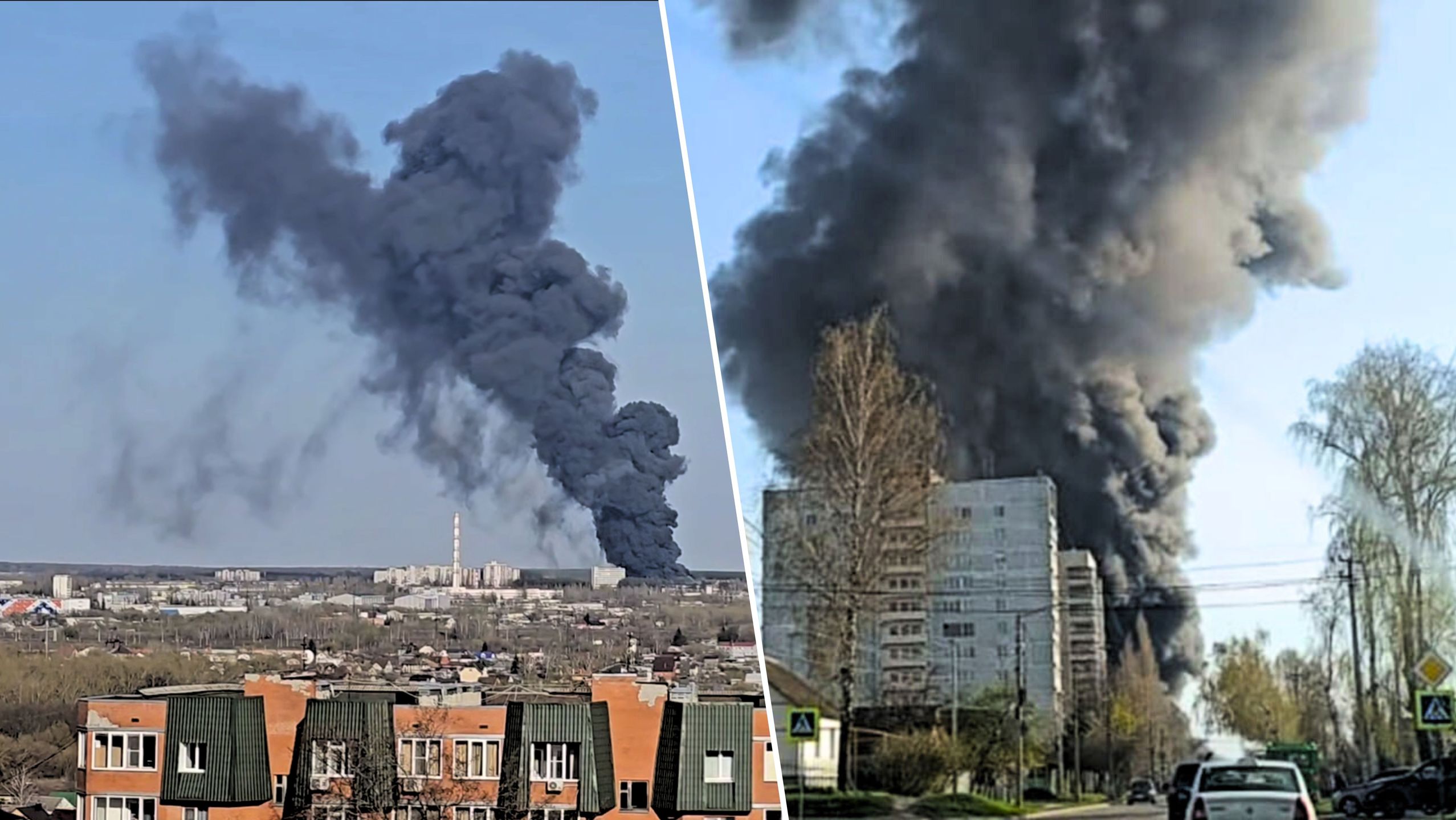 Blaze erupts in Kursk after loud explosion heard