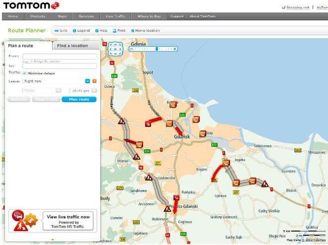 TomTom Route Planner - planowanie podróży na komputerze