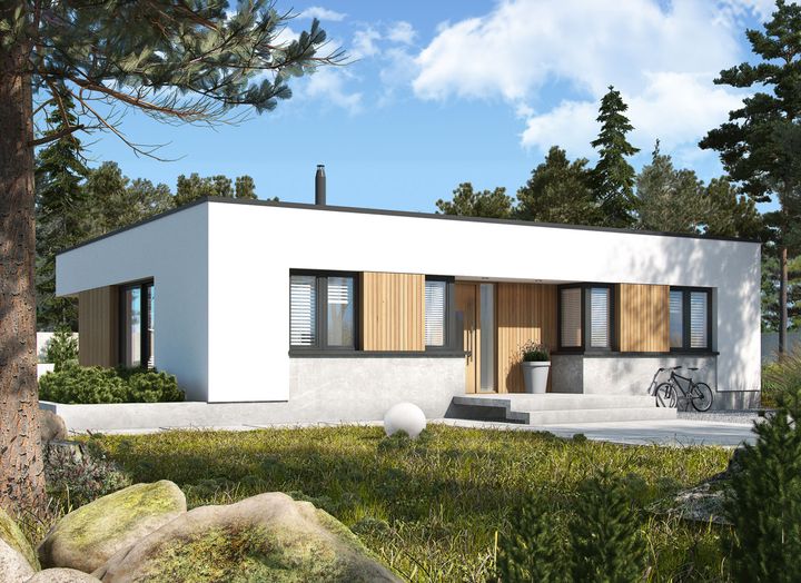 Projekt domu Mini 4 modern energo 114,22 m² - koszt budowy - EXTRADOM