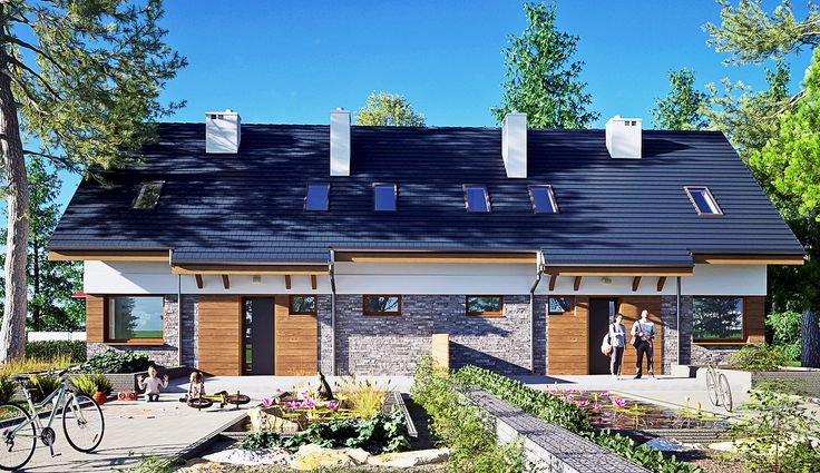 Projekt domu Morwa bez garażu bliźniak [B-BL] 207,80 m² - EXTRADOM